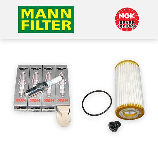 Service kit for Audi A3 S3 Quattro - oil filter, NGK laser platinum ...