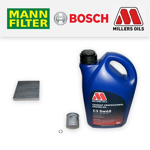 Service kit for Audi Q2 1.4 TFSI - oil filter, cabin filter, Millers ...